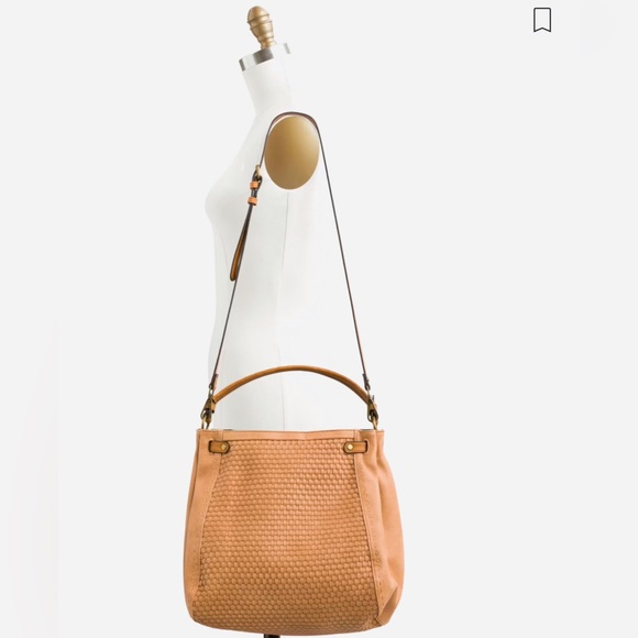 Moda Luxe | Bags | Moda Luxe Basketweave Shoulder Bag Tan Faux Leather ...